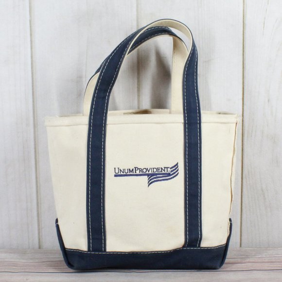 L.L. Bean | Bags | Ll Bean Boat Tote Tan Canvas Blue Trim Logo ...